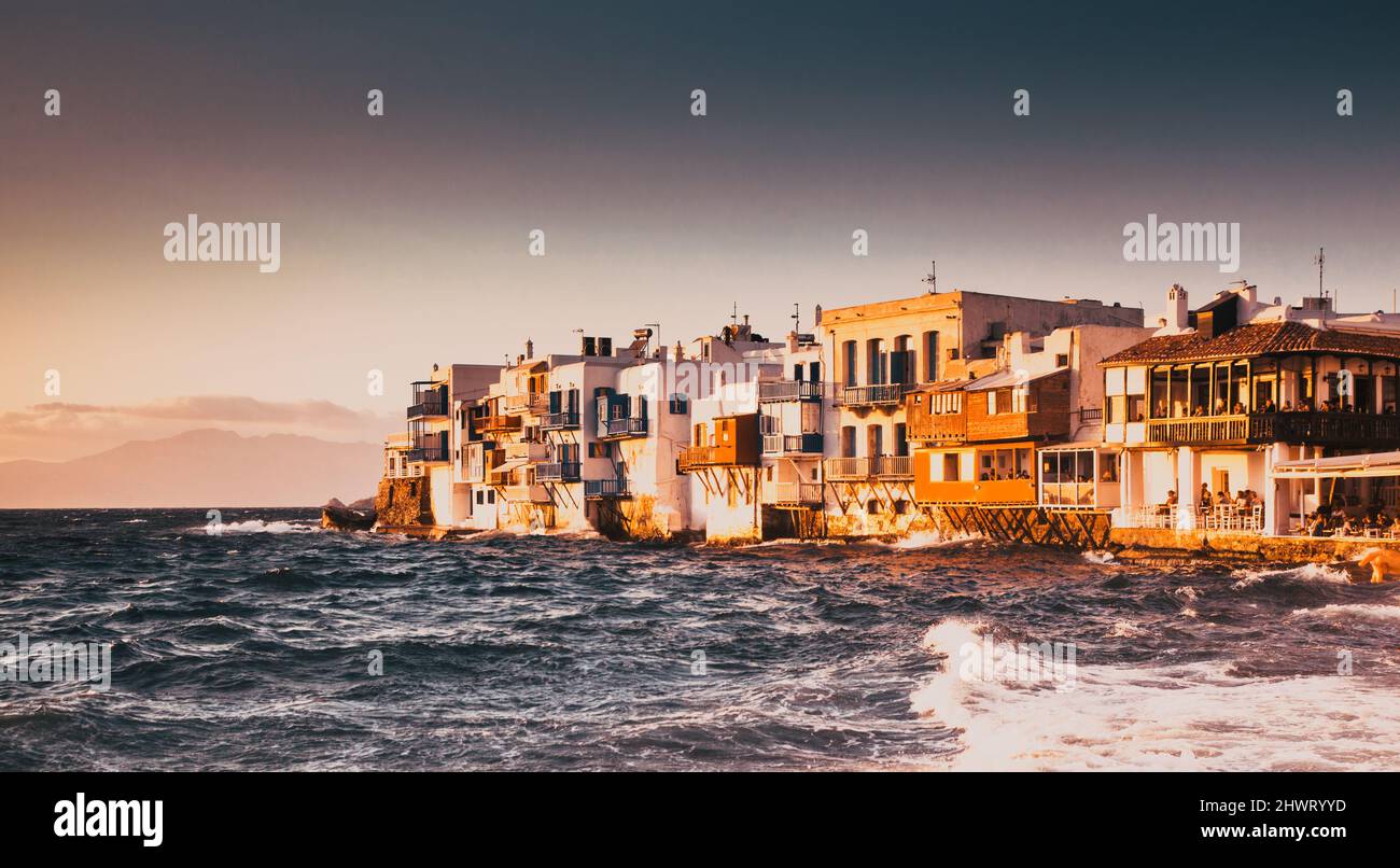 little venice at sunset, mykonos, Greece - luxury travel destiation ...