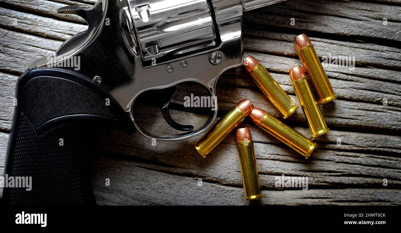 Handgun cylinder for bullets revolver ammunition pistol loaded Stock ...