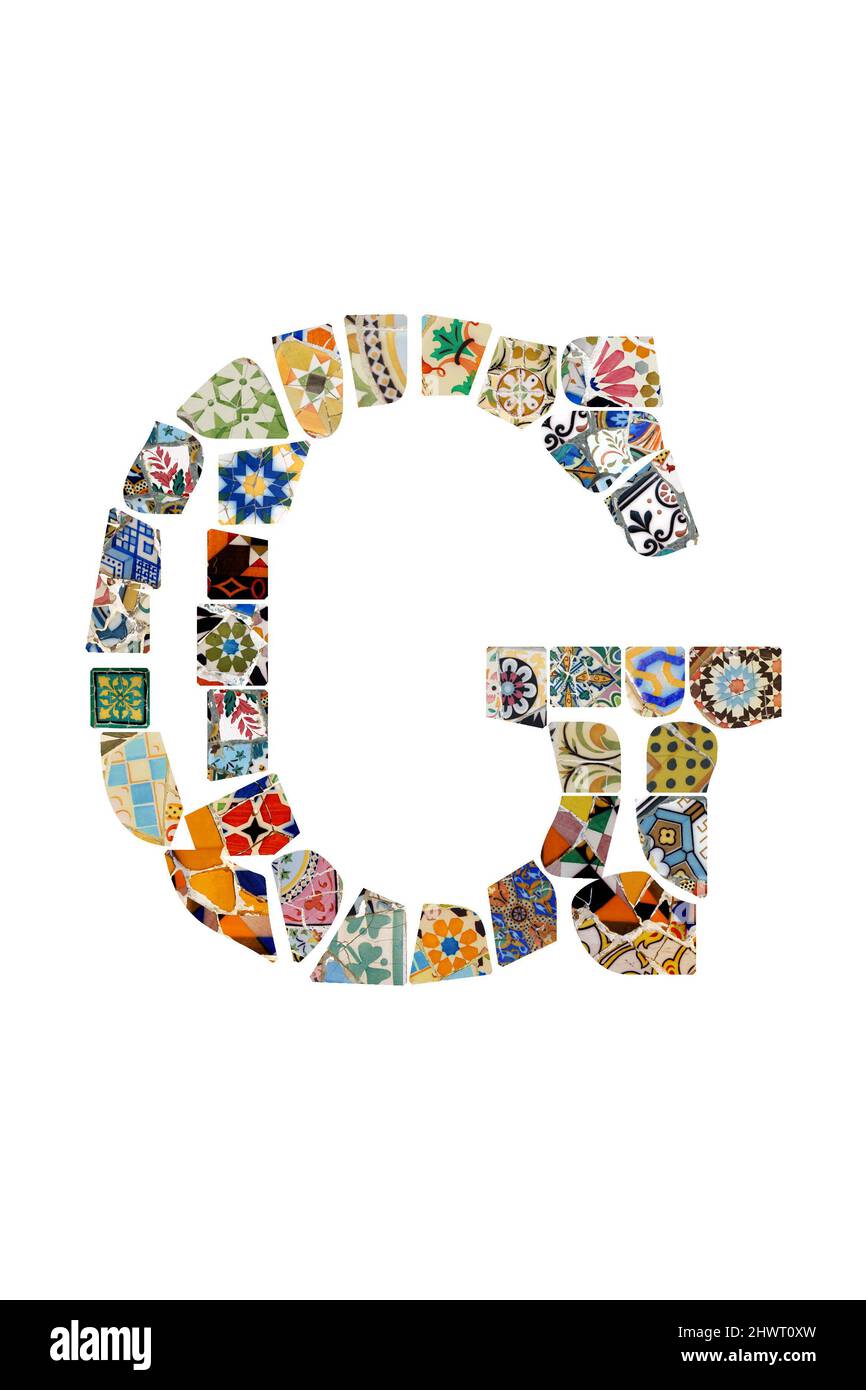 Gaudi mosaic letter Gaudi initial Gaudi custom monogram Barcelona tiles ...