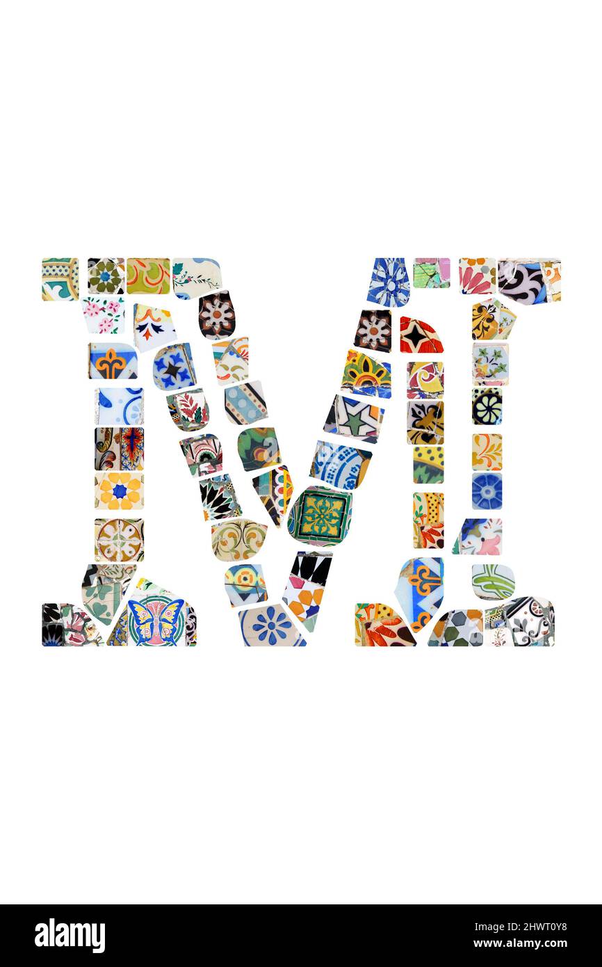 Gaudi mosaic letter Gaudi initial Gaudi custom monogram Barcelona tiles ...