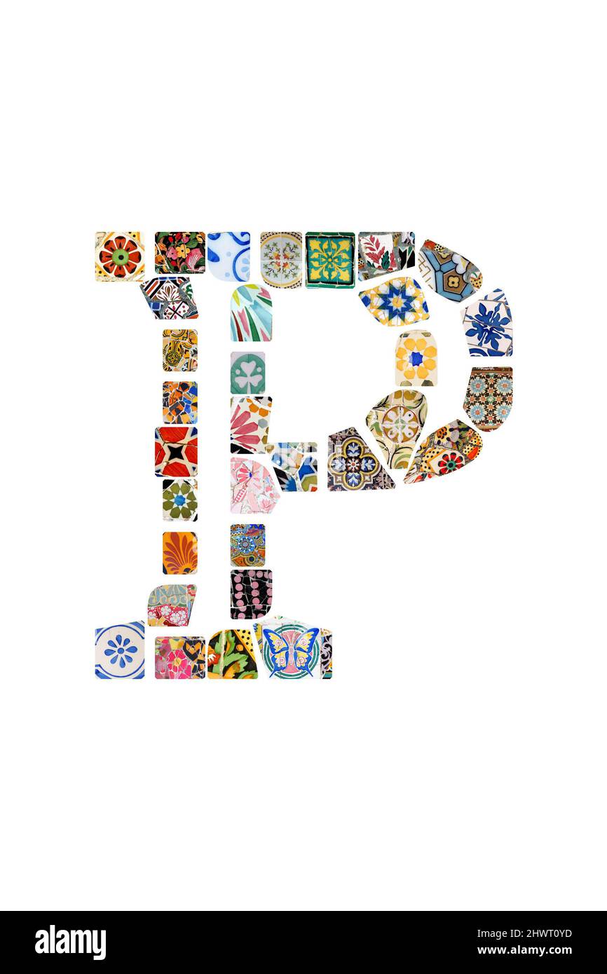 Gaudi mosaic letter Gaudi initial Gaudi custom monogram Barcelona tiles ...