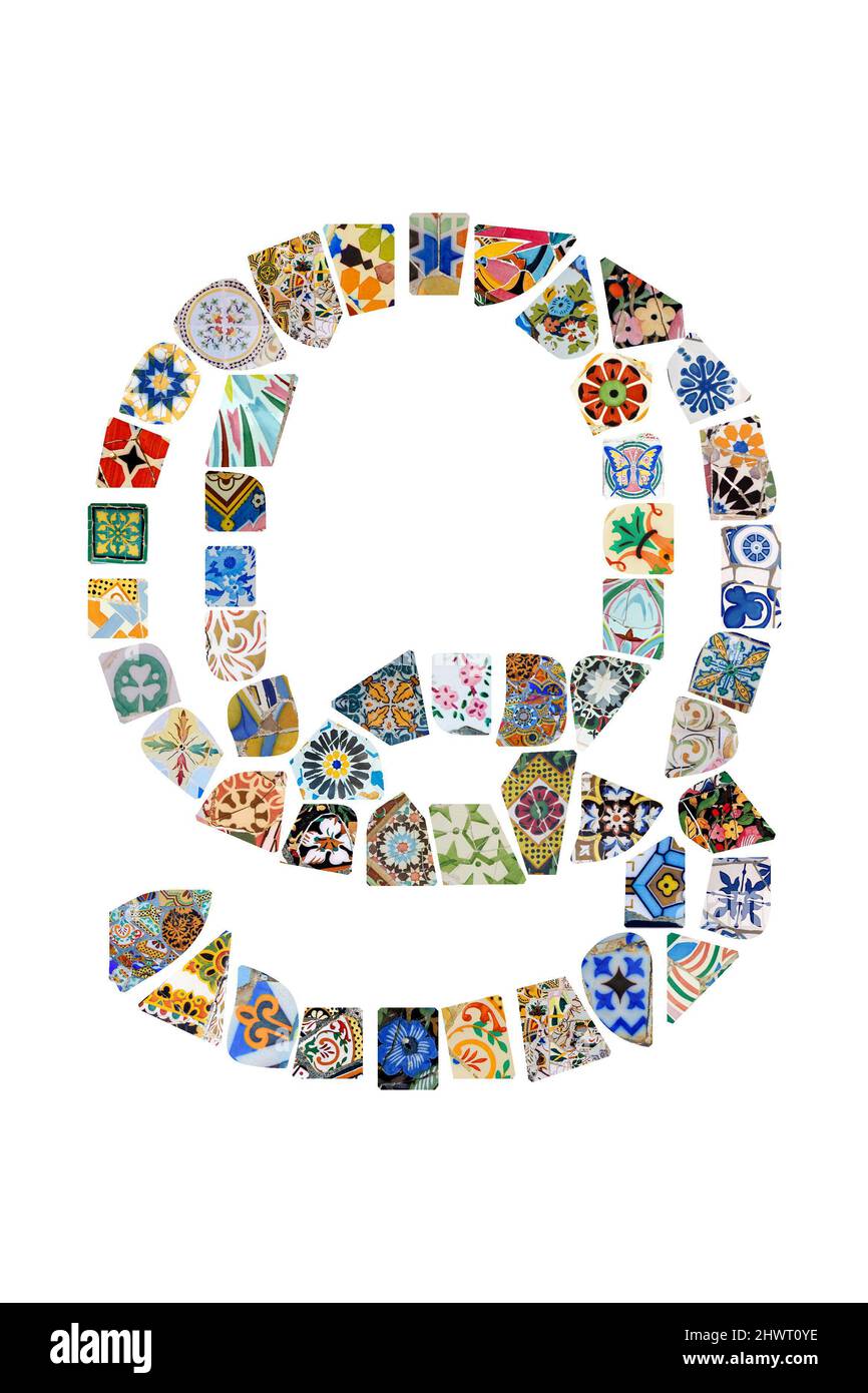 Gaudi mosaic letter Gaudi initial Gaudi custom monogram Barcelona tiles ...