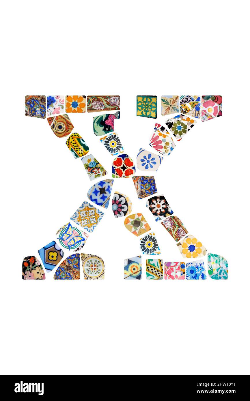 Gaudi mosaic letter Gaudi initial Gaudi custom monogram Barcelona tiles ...