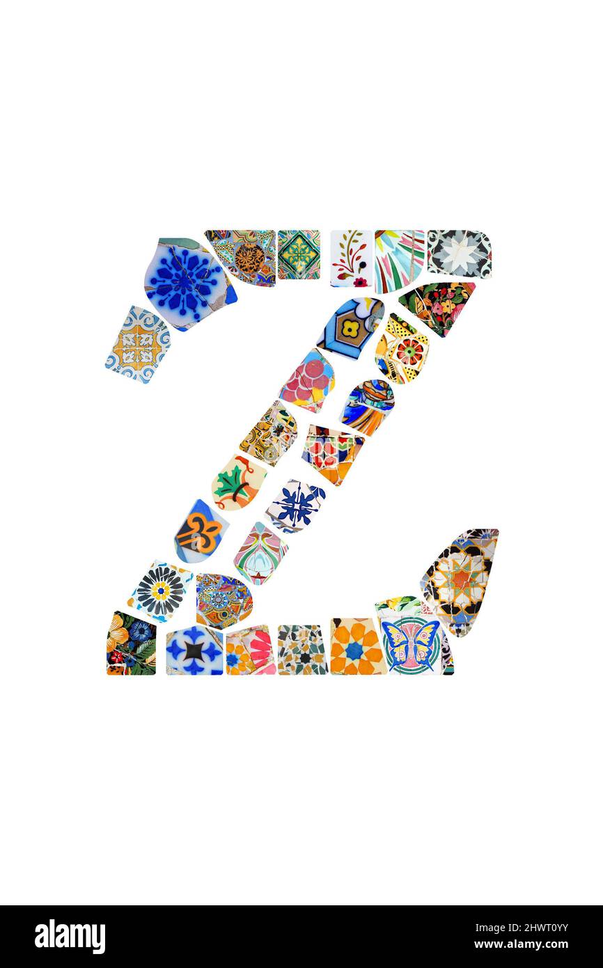 Gaudi mosaic letter Gaudi initial Gaudi custom monogram Barcelona tiles ...