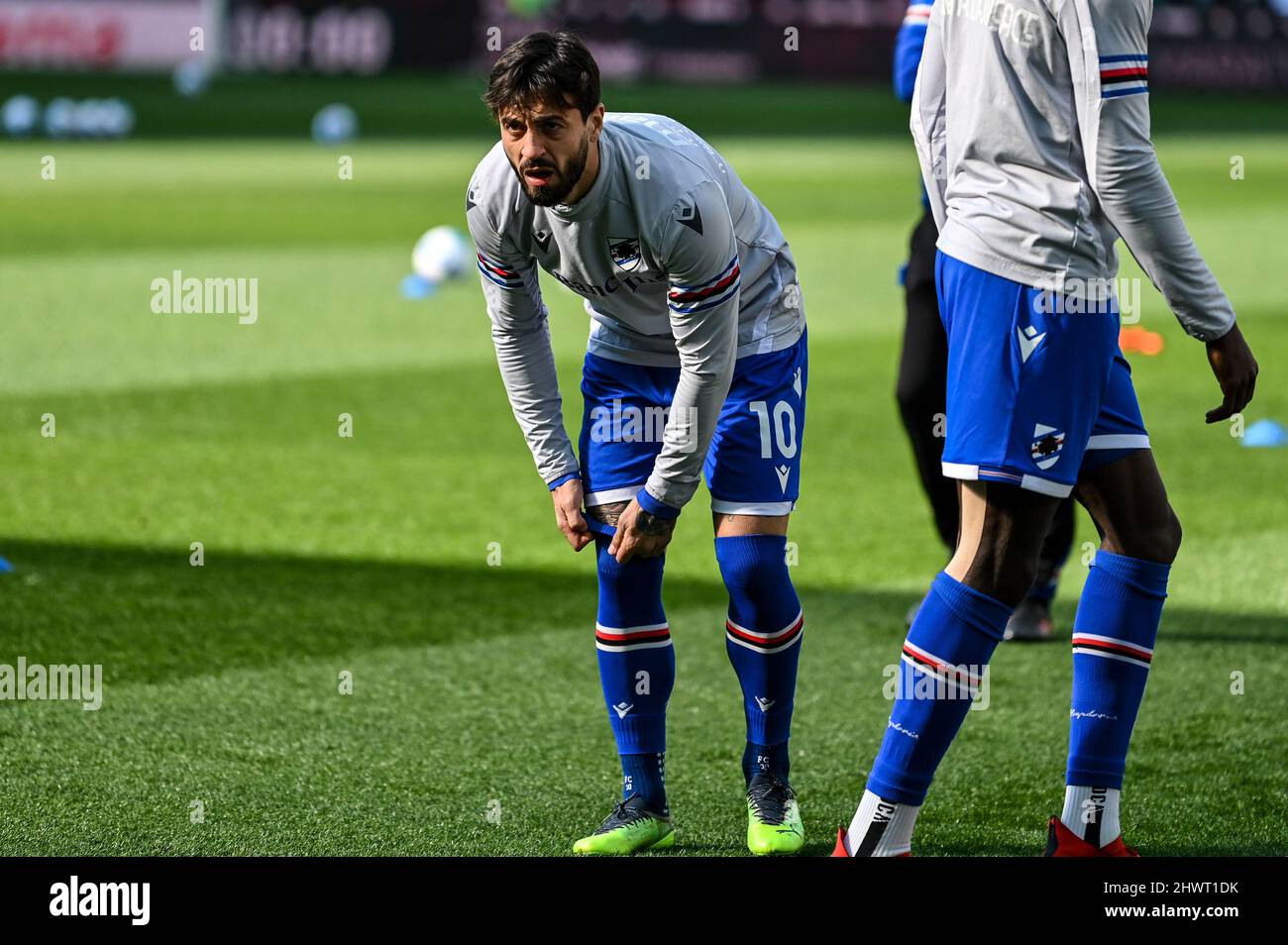 Sampdoria ’s Francesco Caputo portrait during warm up during the ...