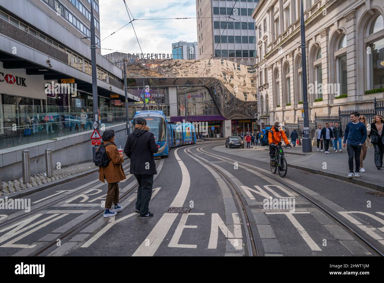 West Midlands Metro tram in Central Birmingham Stock Photo - Alamy