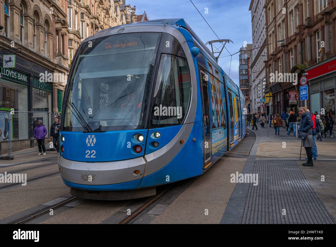 West Midlands Metro tram in Central Birmingham Stock Photo - Alamy