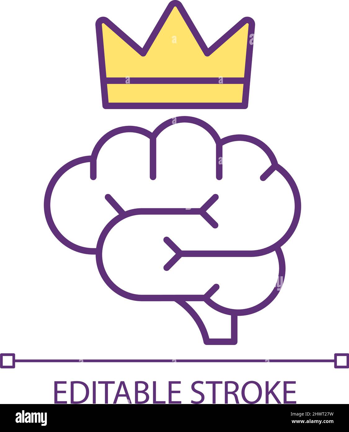 Brain of highly intelligent individual RGB color icon Stock Vector ...