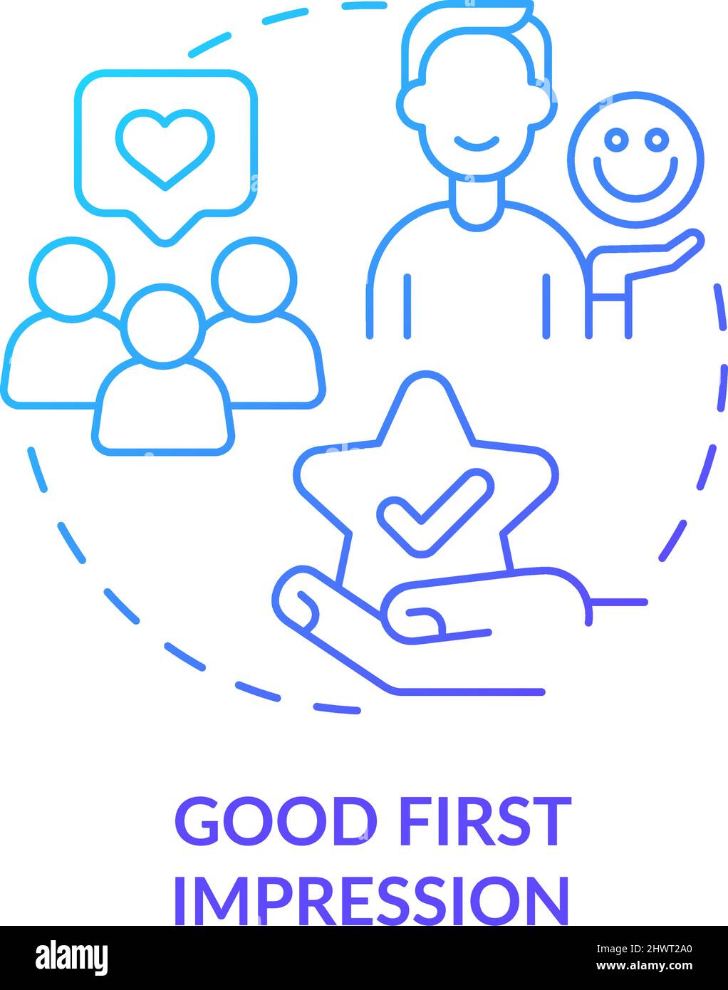 Good first impression blue gradient concept icon Stock Vector Image ...