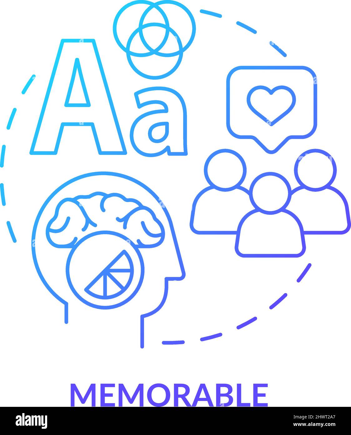 Memorable blue gradient concept icon Stock Vector Image & Art - Alamy