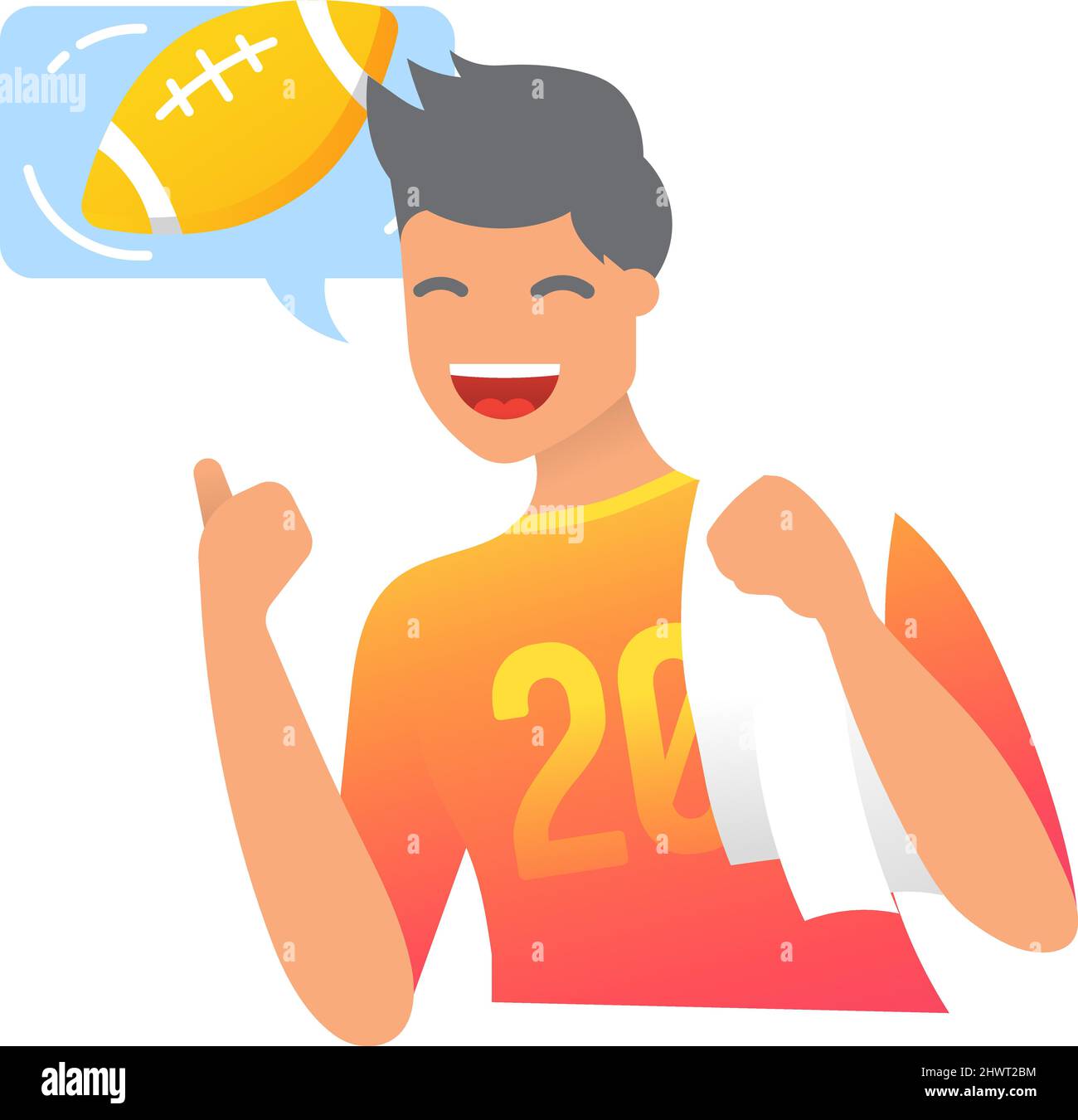 American football player vector icon isolated on white background ...