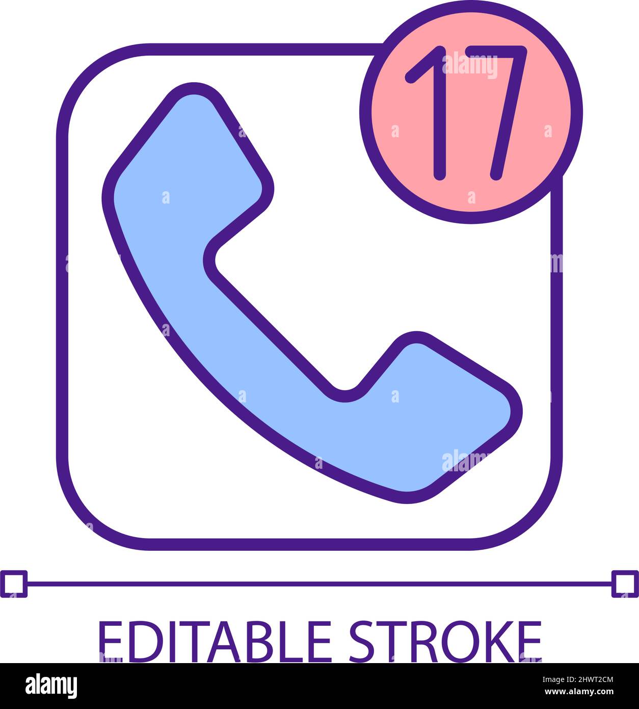 Missed and unanswered calls RGB color icon Stock Vector Image & Art - Alamy