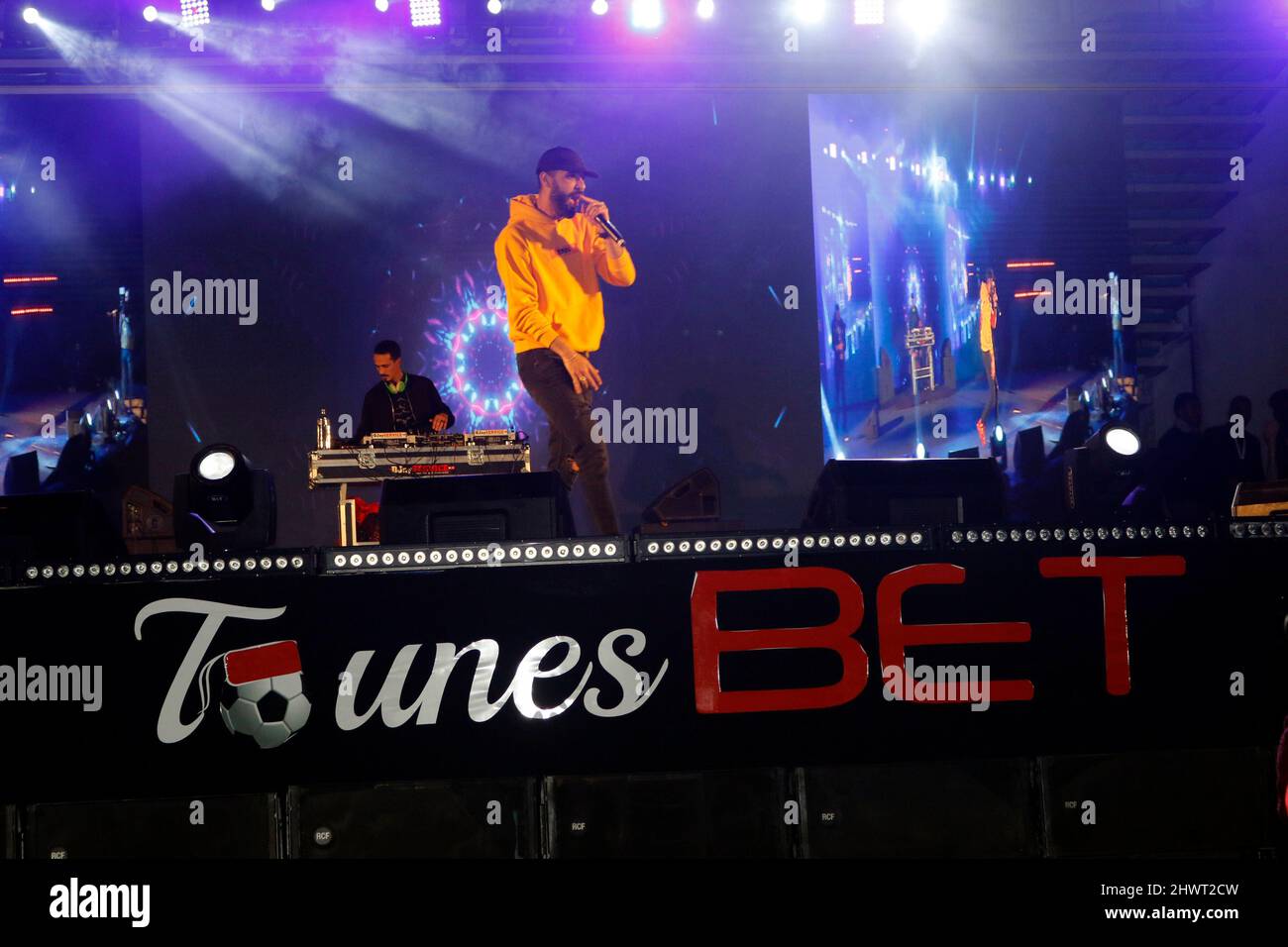 Tunisia. 06th Mar, 2022. As a curtain raiser, the Tunisian rapper and ...