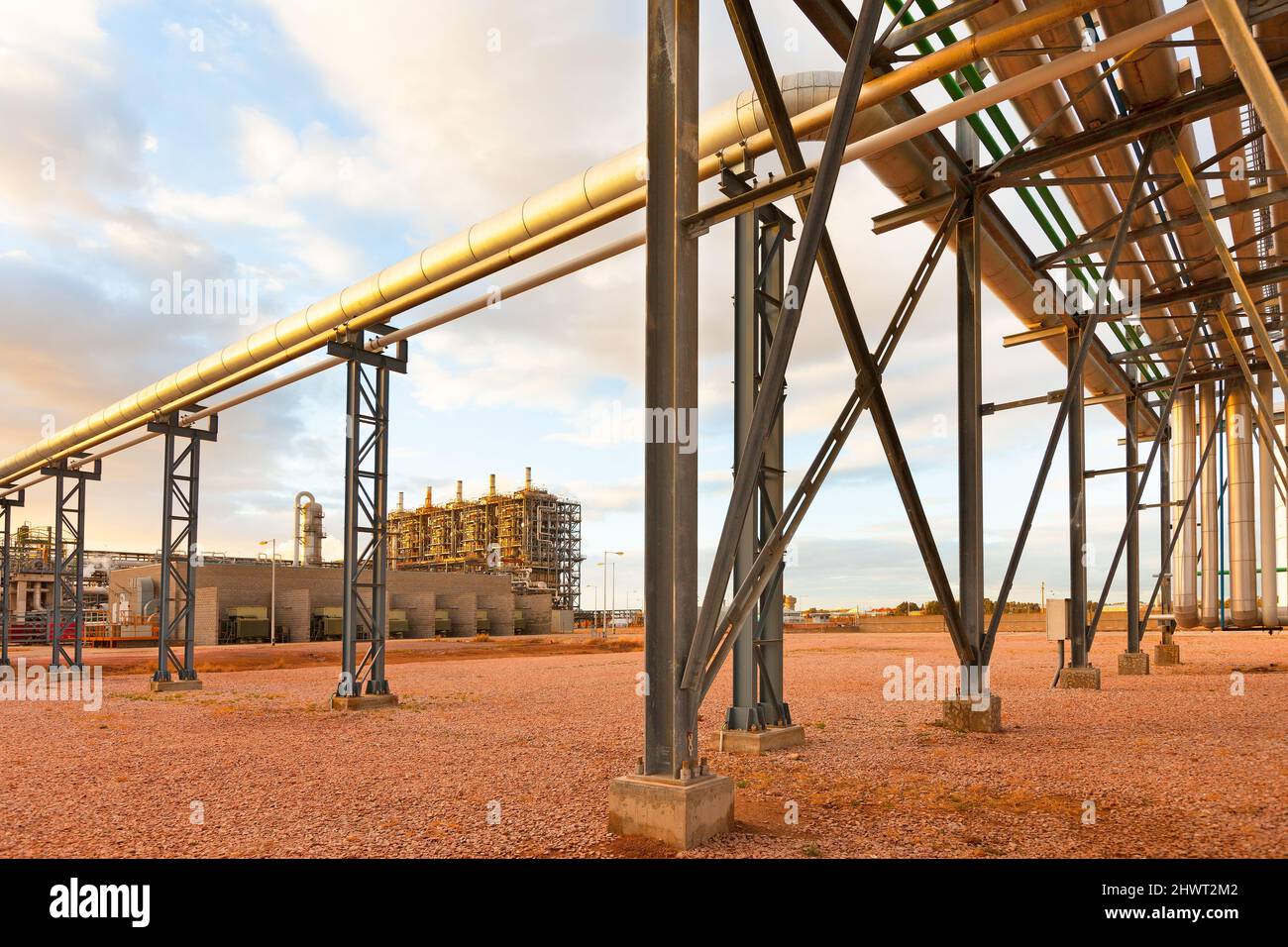 Pipeline in a gas refinery plant Stock Photo - Alamy