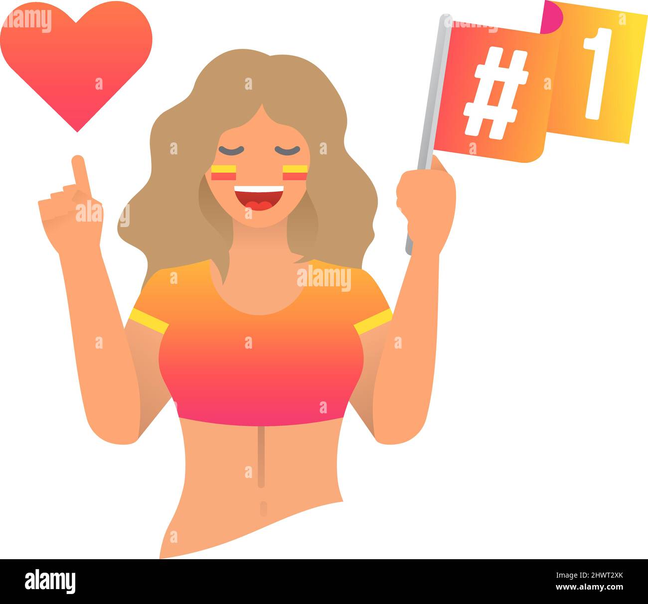 Excited woman cheering watching Stock Vector Images - Alamy