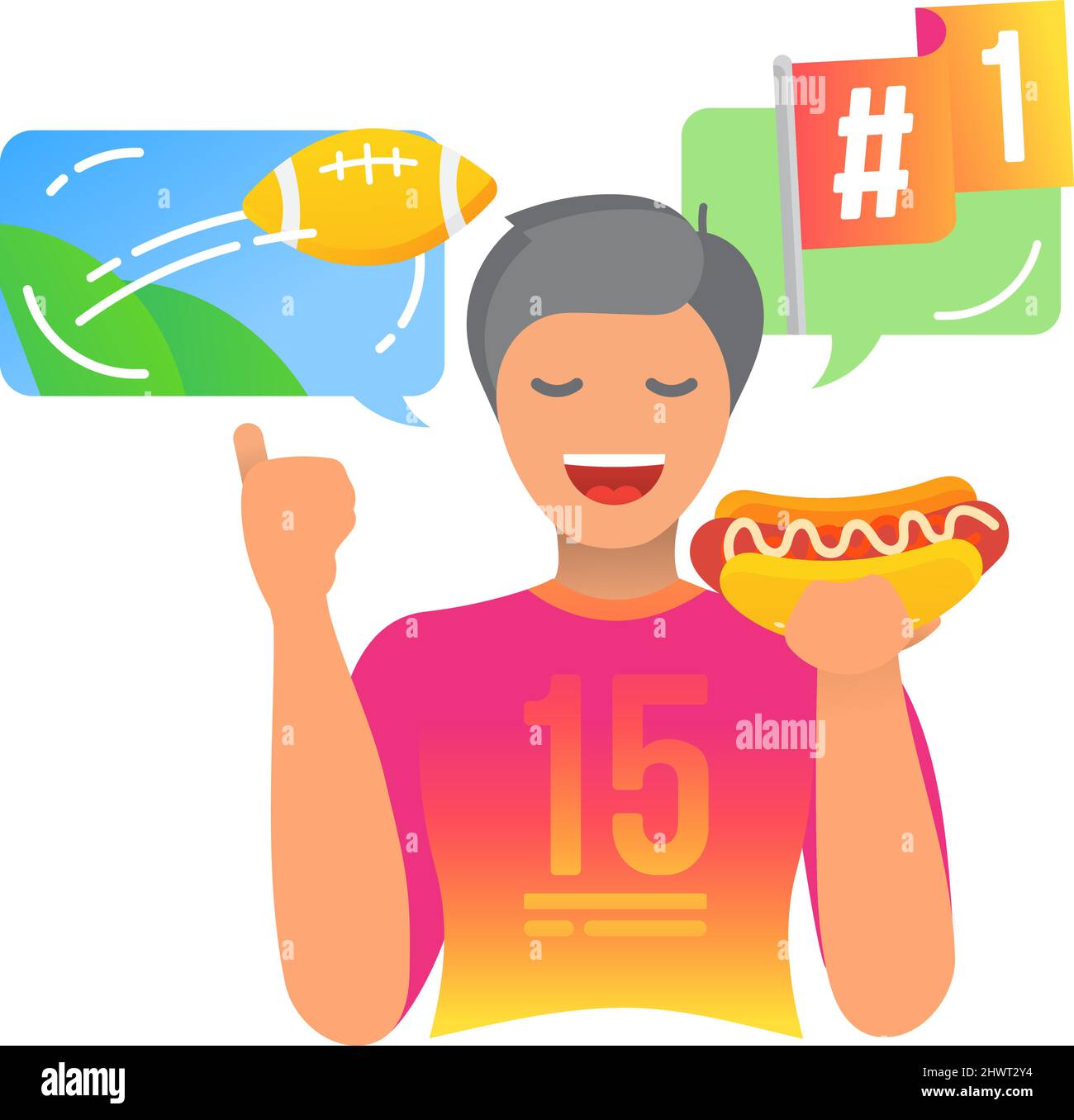 Football fan eating Stock Vector Images - Alamy