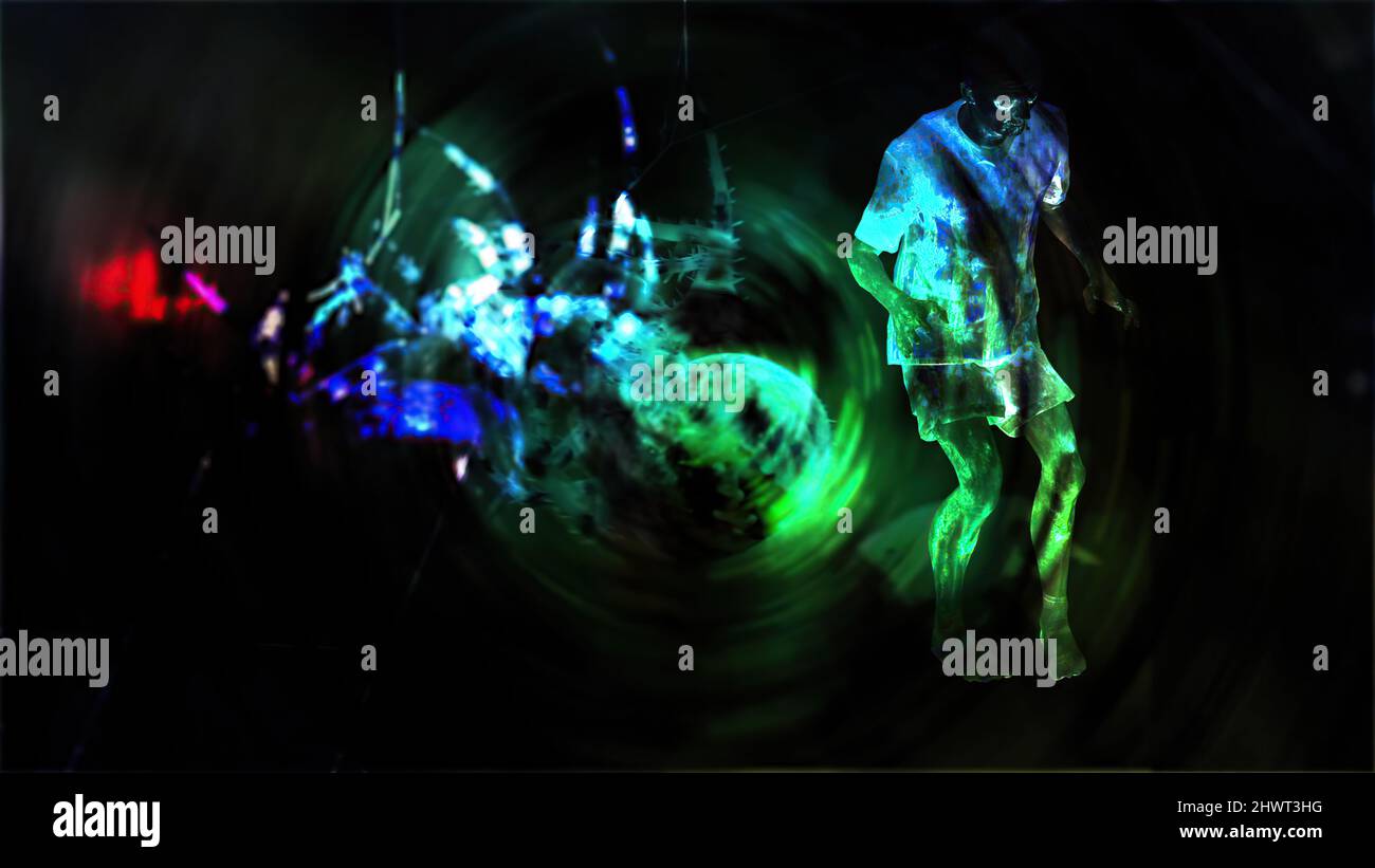 3d illustration - Horror Zombie with Effects Stock Photo - Alamy