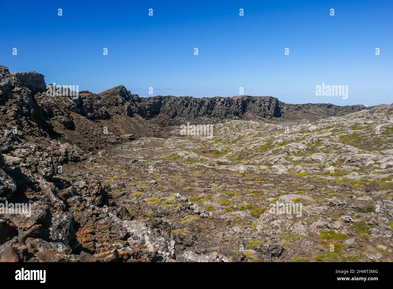 Panorama landscape from the top of Pico volcano at hiking at azores ...