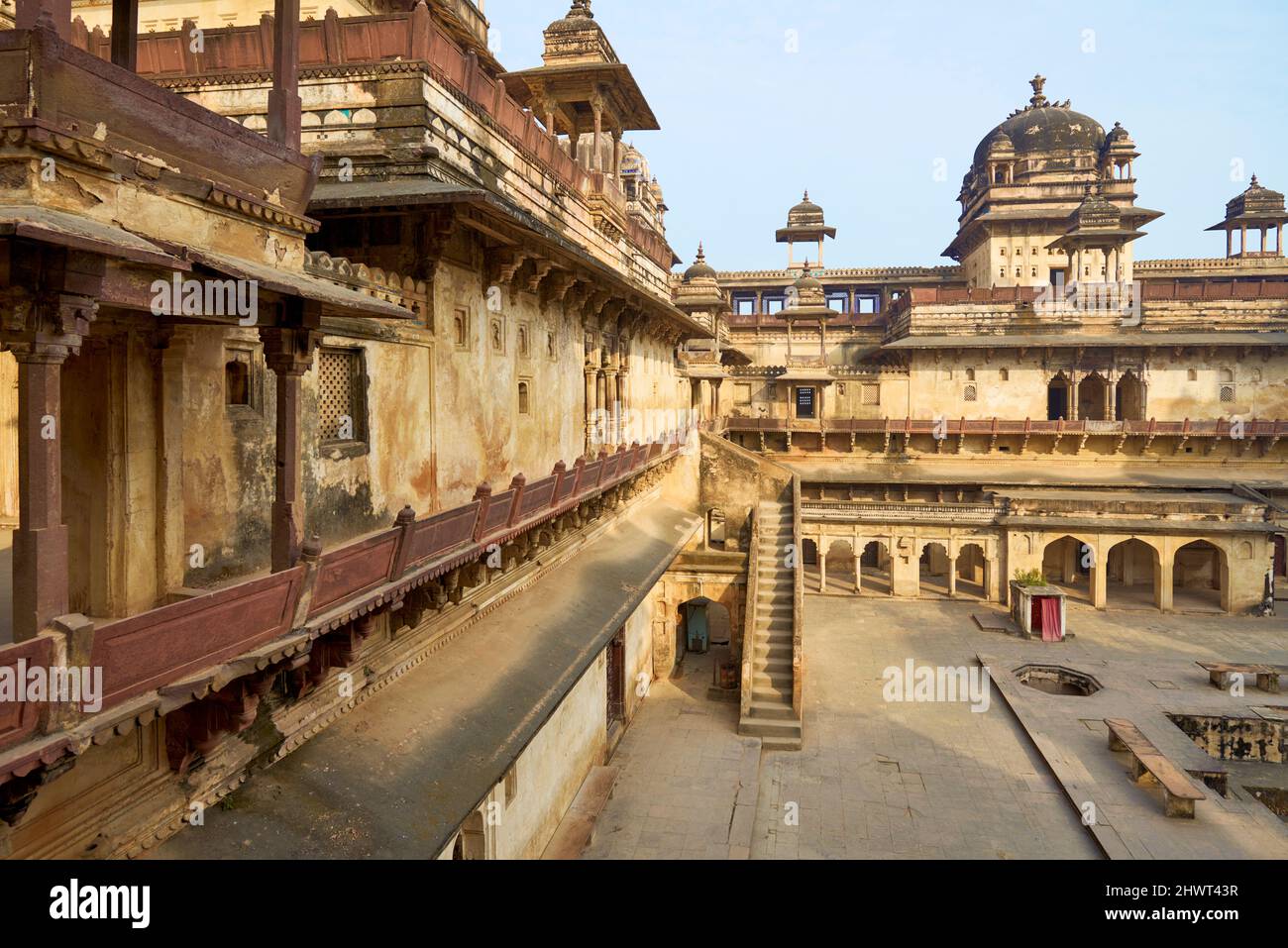 India Madhya Pradesh Orchha. The Fort Complex Stock Photo - Alamy