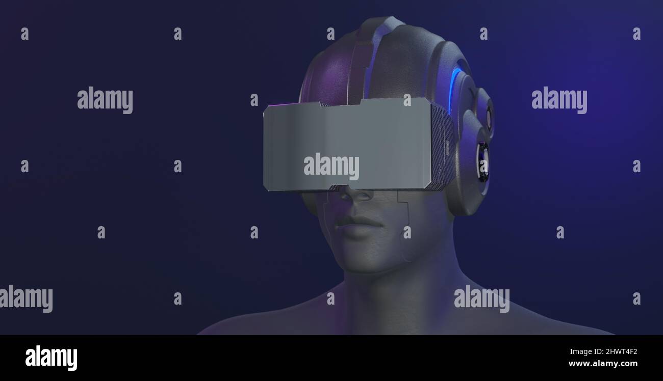 Metaverse VR virtual reality game playing, man in metaverse virtual ...