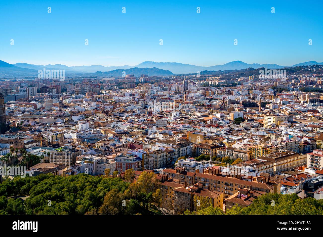 Malaga city view hi-res stock photography and images - Alamy
