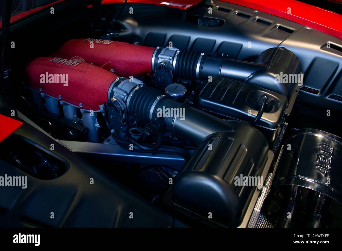 Ferrari Car Engine Stock Photo - Alamy