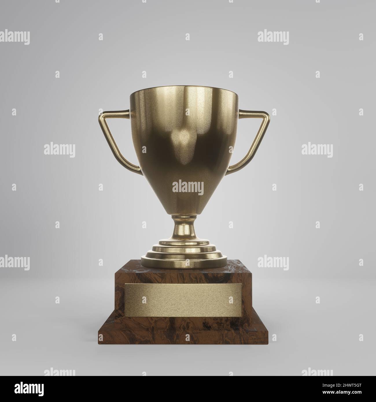 winner cup champion gold trophy in white background 3D Illustration ...