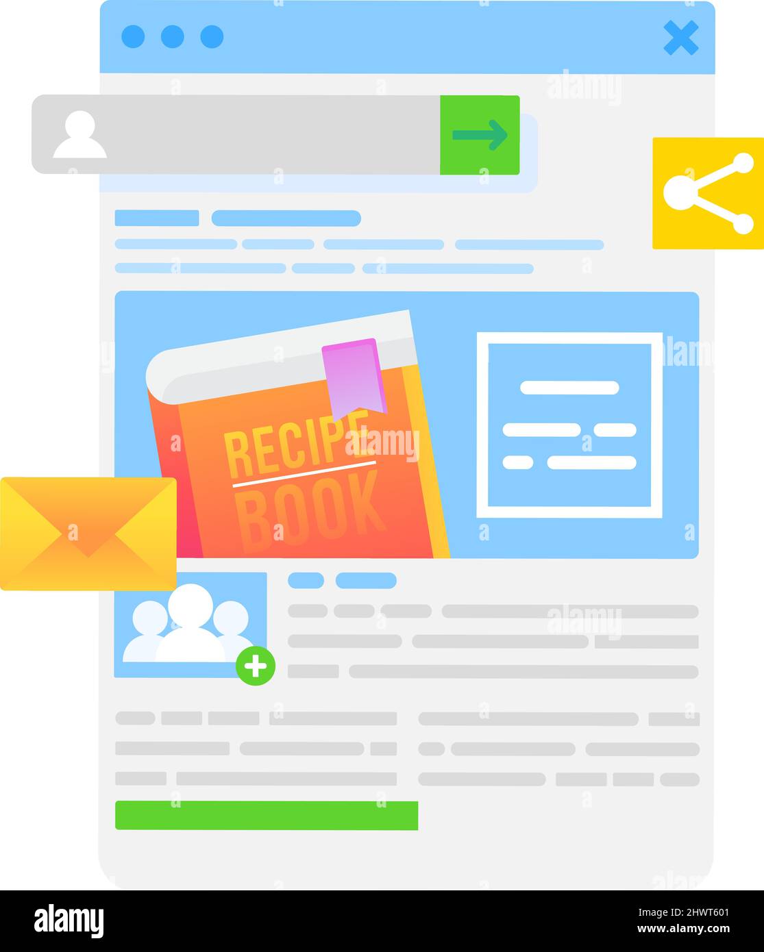 Recipe mobile app vector icon add and share Stock Vector Image & Art ...