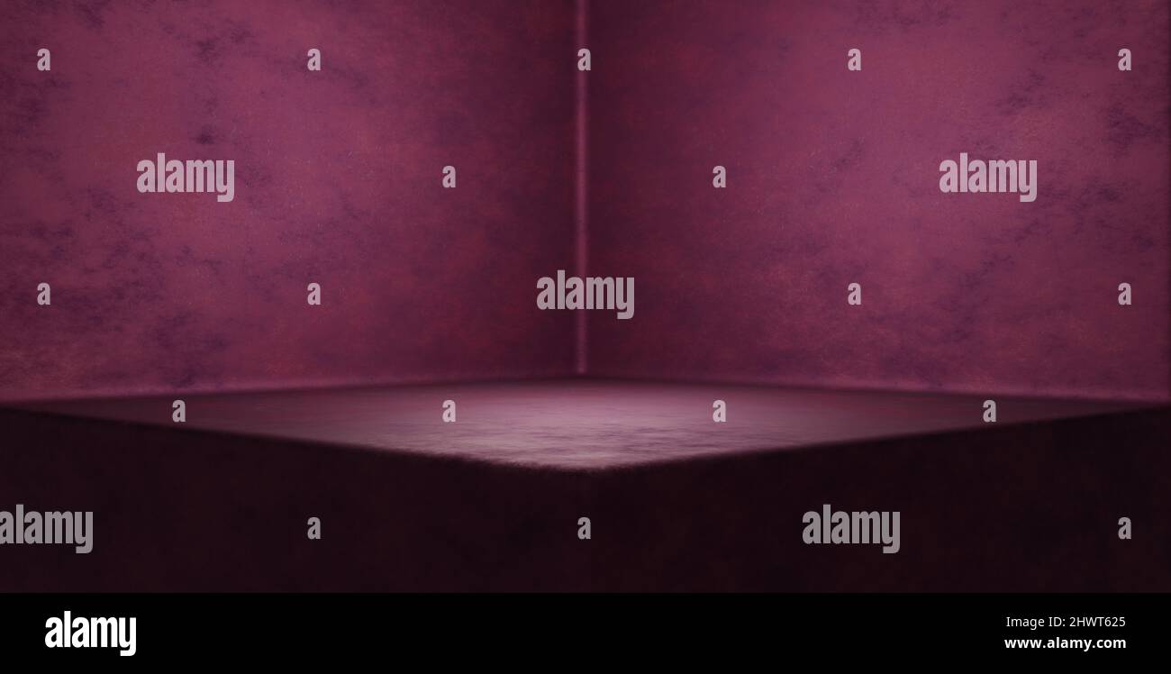 Cement Presentation Platform Maroon Brown Grungy Background 3D ...