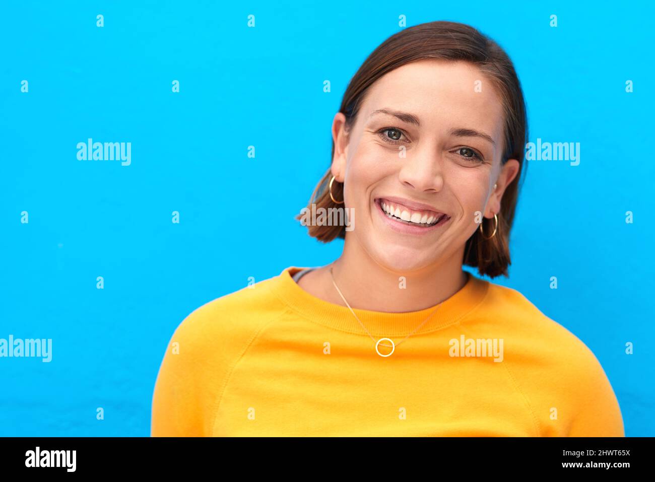 There are a thousand reasons to smile. Cropped portrait of a happy ...