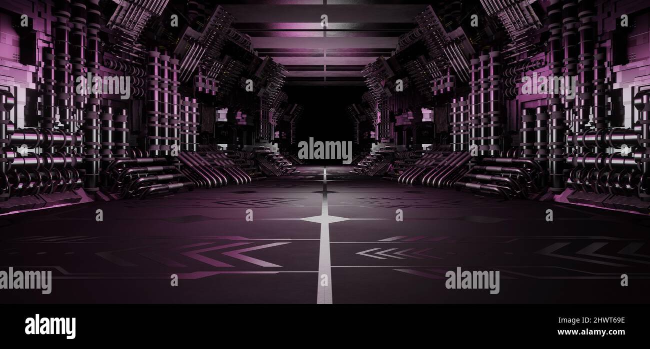 scary night underground parking. tunnel at night Stock Photo - Alamy