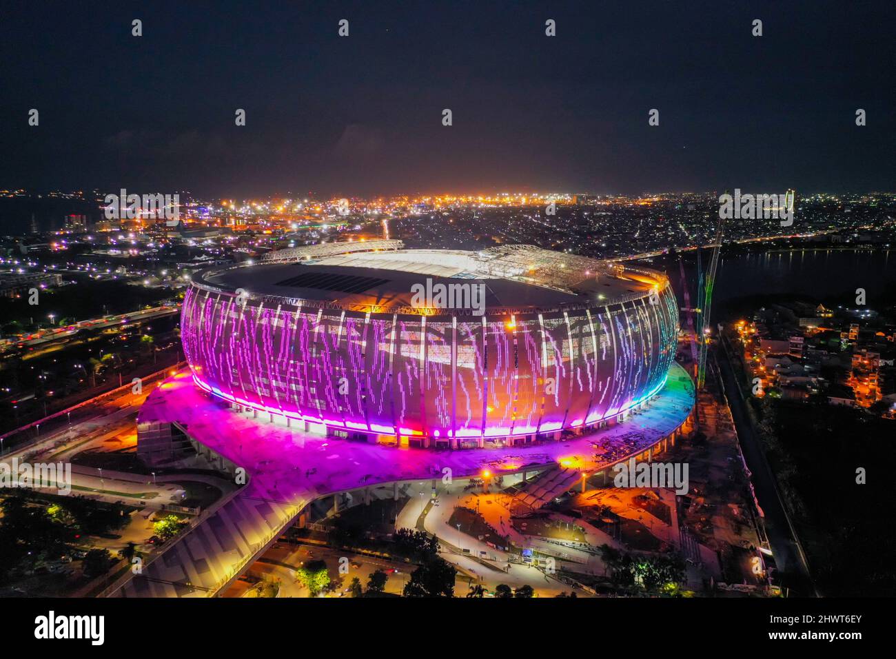 Aerial view of the Beautiful scenery of Jakarta International Stadium ...