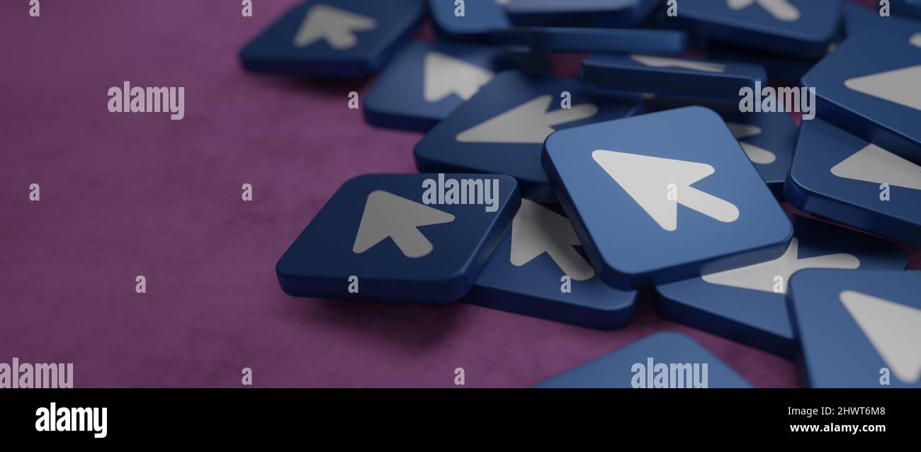 Cursor Mouse Pointer Symbol Icon on Tiles 3D Illustration Stock Photo ...