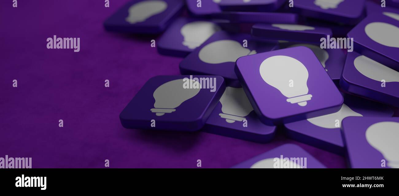 lightbulb icons 3d tiles Stock Photo - Alamy