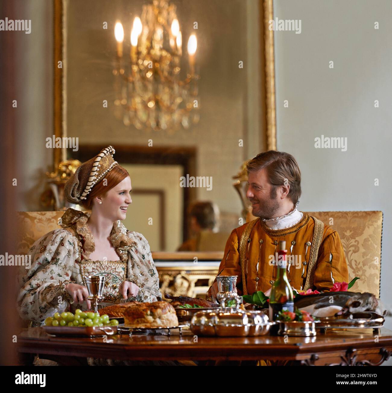 High tea with the Duchess. A regal king and queen enjoying a meal ...
