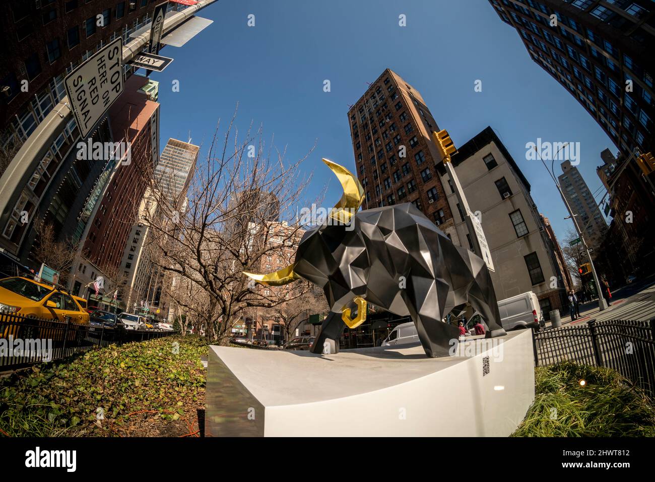 Urus the Buffalo, part of The Zoo on Park Avenue, sculpture by the ...
