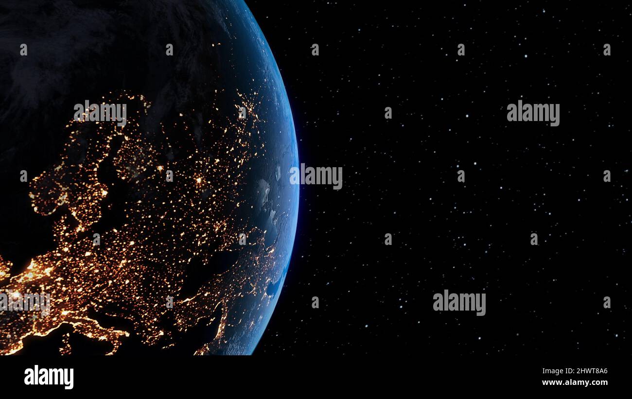 Earth from space globe and sun européan hi-res stock photography and ...