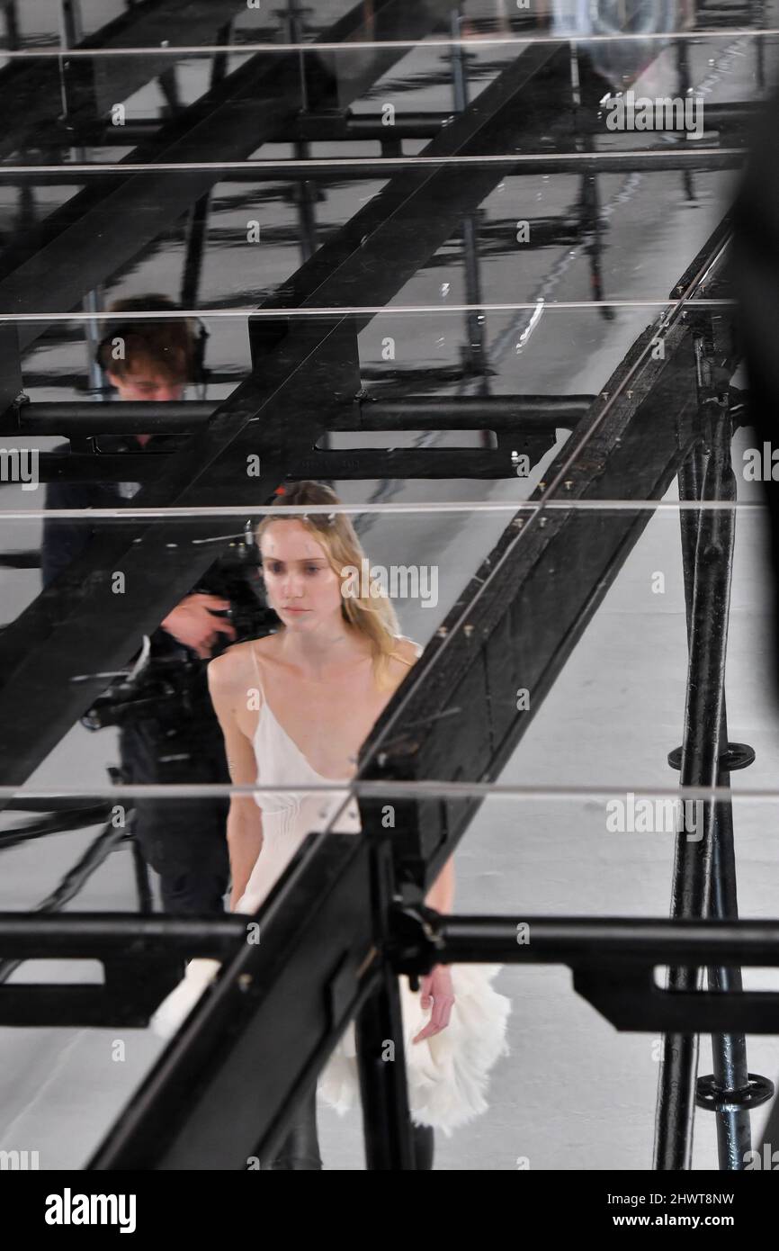 A model walks on the runway at the Givenchy fashion show during Fall ...