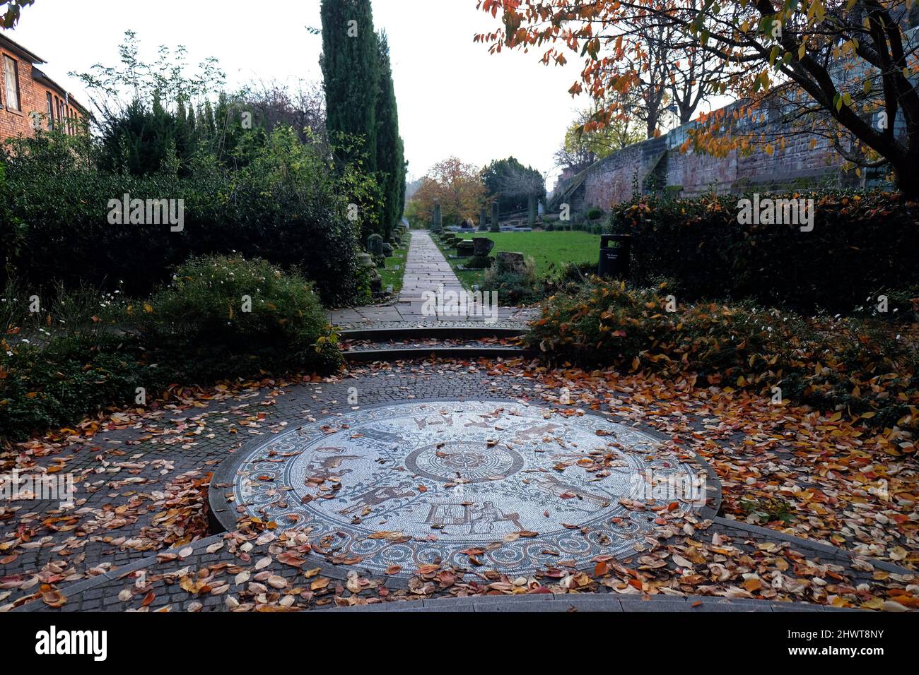 Roman style mosaic in the Roman Gardens,Chester, UK Stock Photo - Alamy