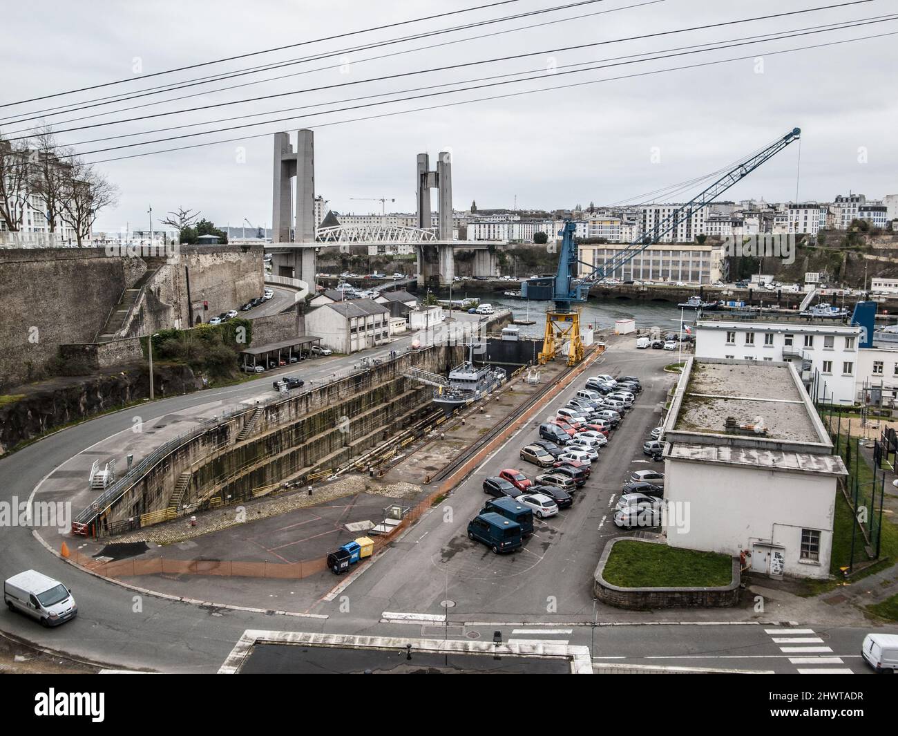 FRENCH NAVY HARBOUR OF BREST BRITTANY FRANCE - DRY DOCK ALONG THE ...