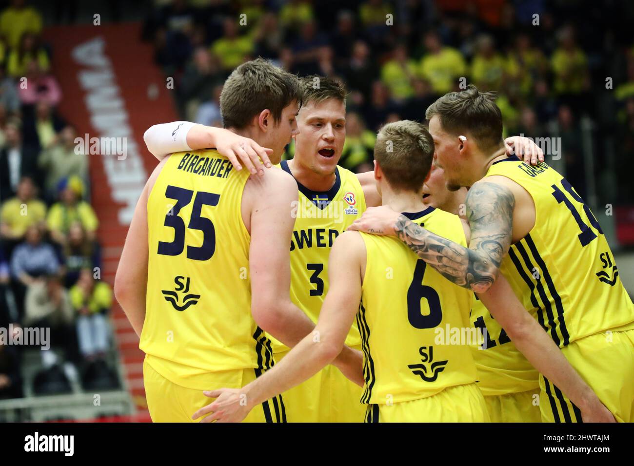 Sweden during Monday's FIBA World Cup qualifiers match in basketball ...