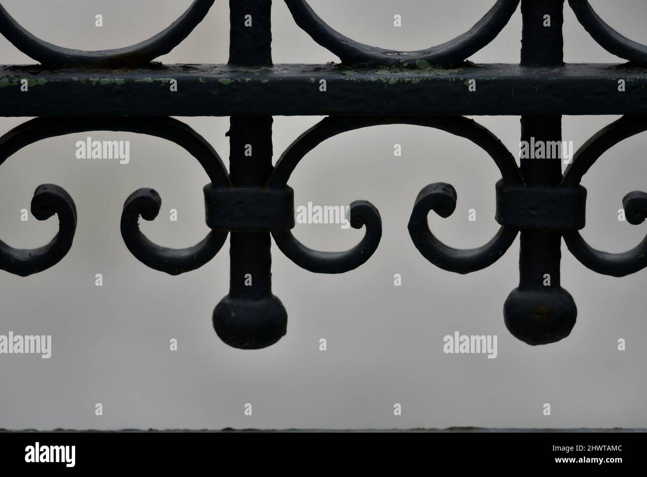 Traditional handcrafted wrought iron fence railing in Nafplio, Greece ...