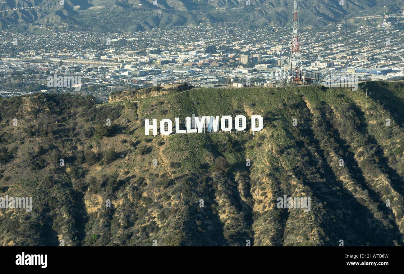 Aerial view of the iconic Hollywood sign Stock Photo - Alamy