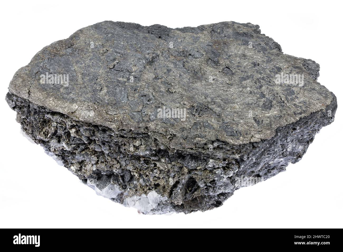 native bismuth from Schlema, Germany isolated on white background Stock ...