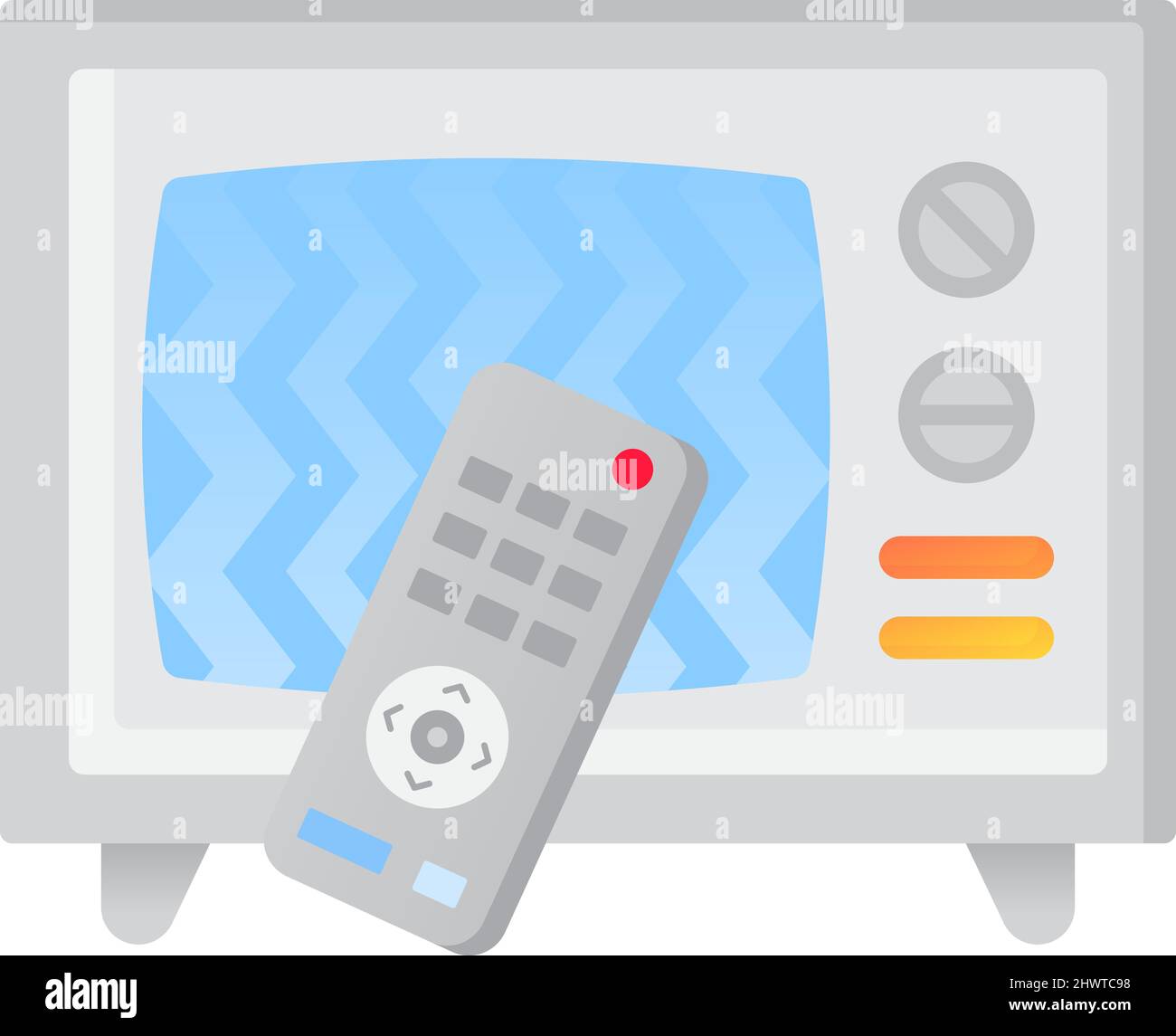 Retro tv set with remote controller vector icon Stock Vector Image ...