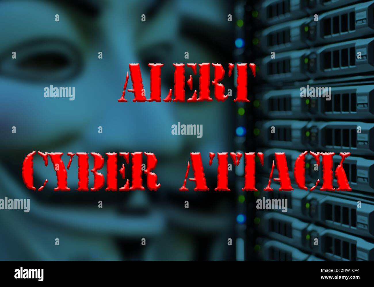 image representing anonymous, cyber attack threat, hacker attack Stock ...