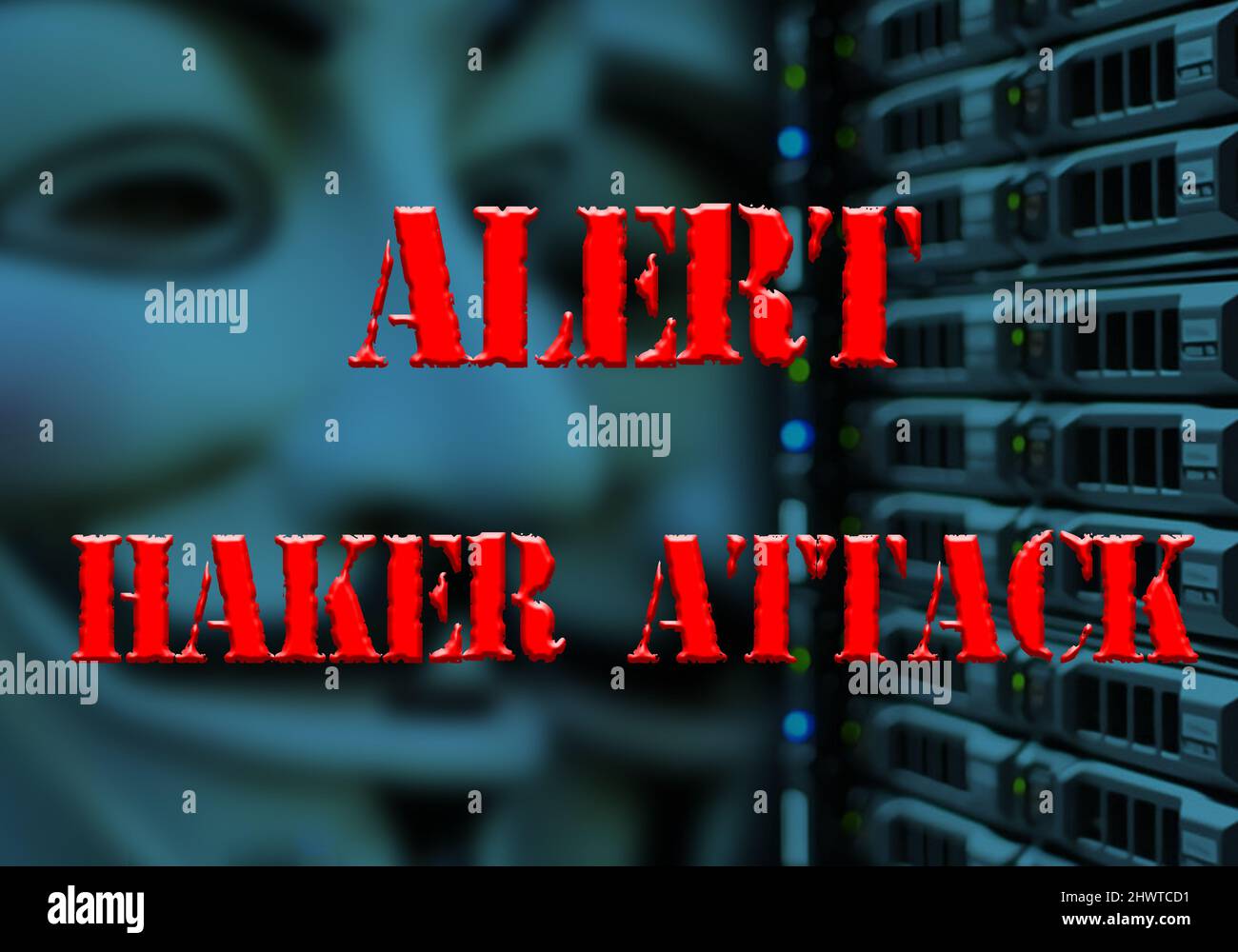 image representing anonymous, cyber attack threat, hacker attack Stock ...