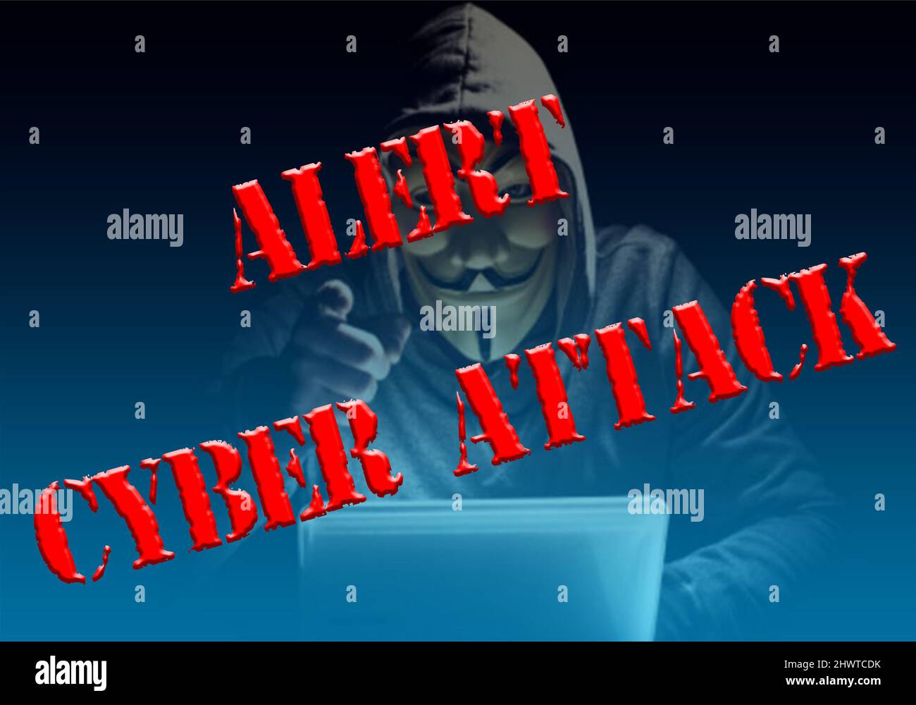 image representing anonymous, cyber attack threat, hacker attack Stock ...