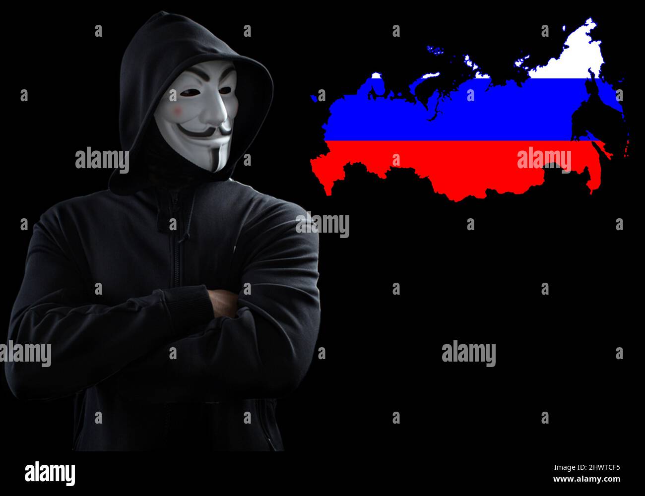 image representing anonymous, cyber attack threat, hacker attack Stock ...