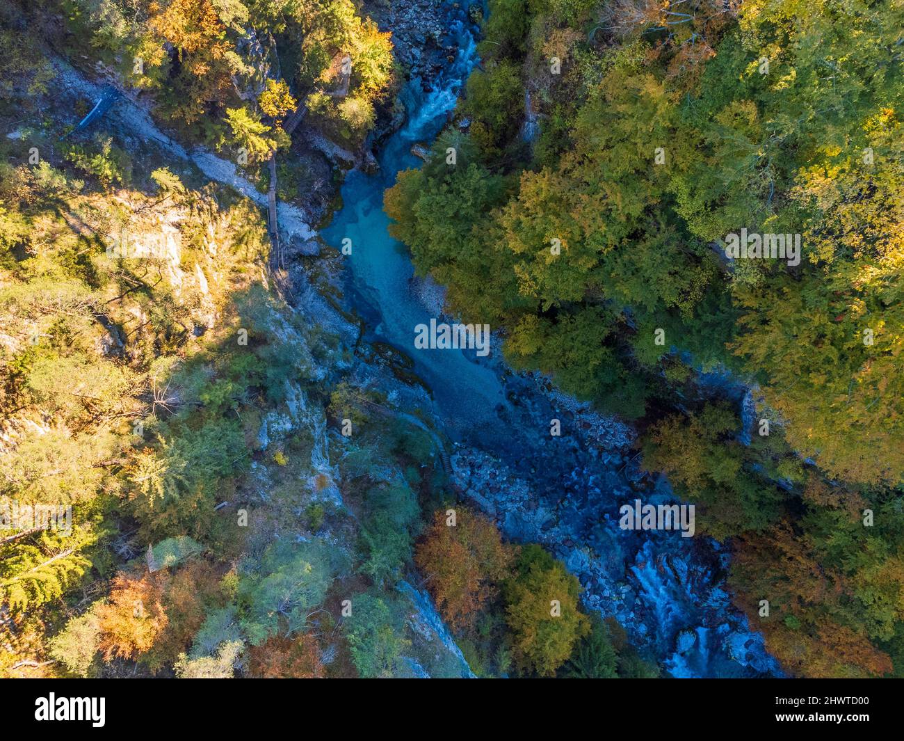 Autumn of colors in Tarvisio. Ravine of the Slizza Stock Photo - Alamy